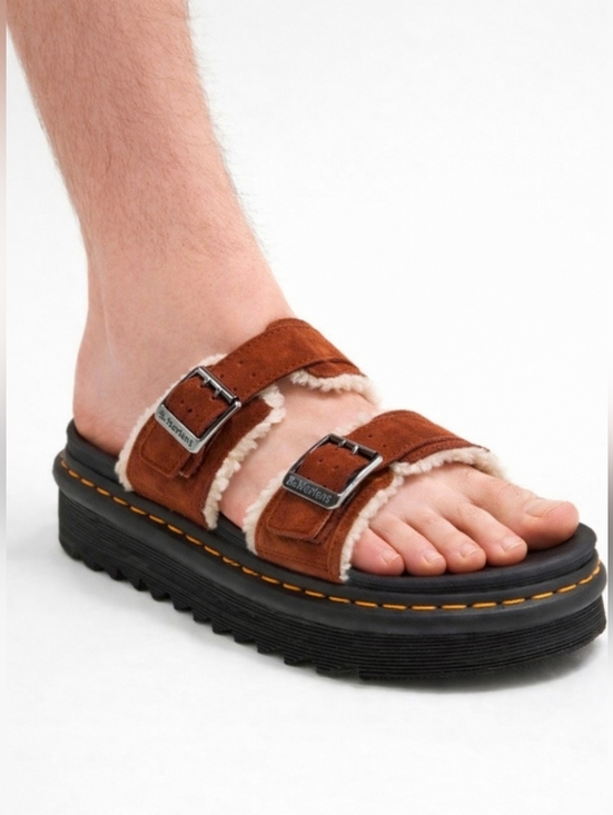 Dr. Martens | Shoes | Dr Martens Myles Faux Fur Platform Sandal Dark ...